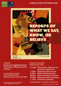 The John Locke Lectures | Faculty of Philosophy